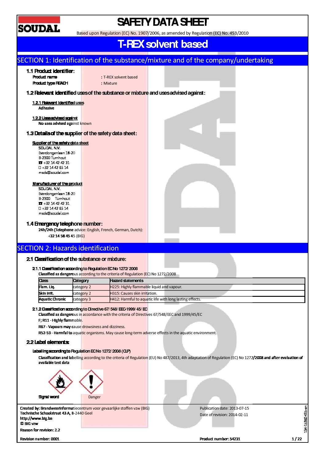T-REX Bond MSDS - PFE Technologies